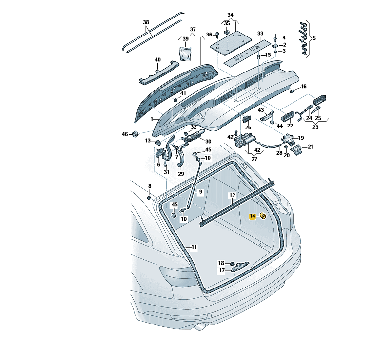 Original Audi A3 A4 A6 A7 Anschlagpuffer für Heckklappe einstellbar ...
