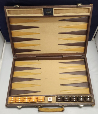 Vintage Suitcase Briefcase Backgammon Large Folding Set | eBay