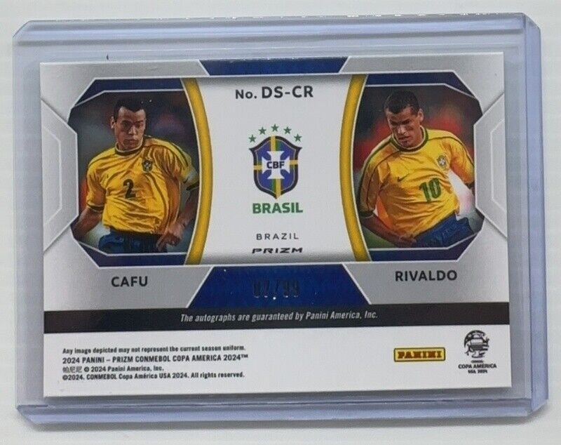 2024 Prizm Copa America Cafu Rivaldo Silver Prizm Autograph Auto #07/99 ...