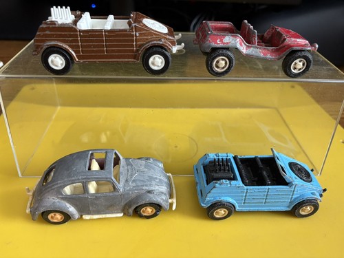 4-TOOTSIETOY 1/43 VOLKSWAGENS BEETLE-THING-BUGGY MADE USA 4” LONG RARE ...