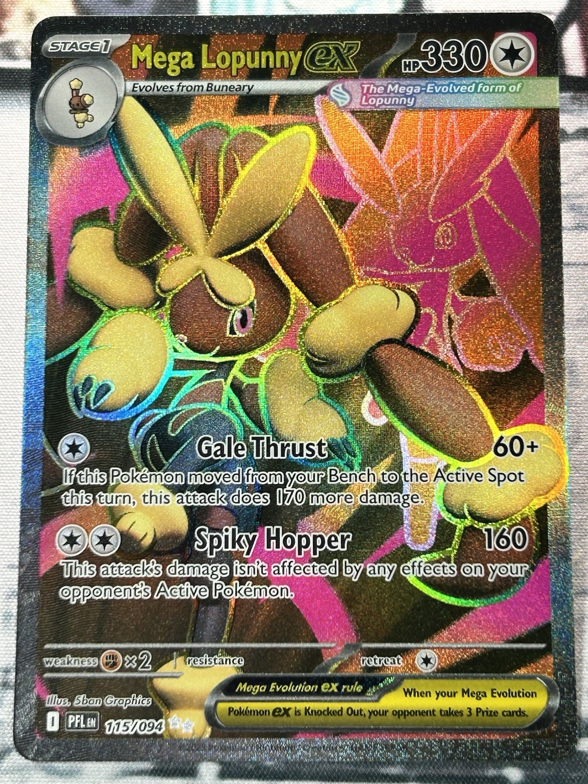 Mega Lopunny ex 115/94 | Ultra Rare Card | Phantasmal Flames