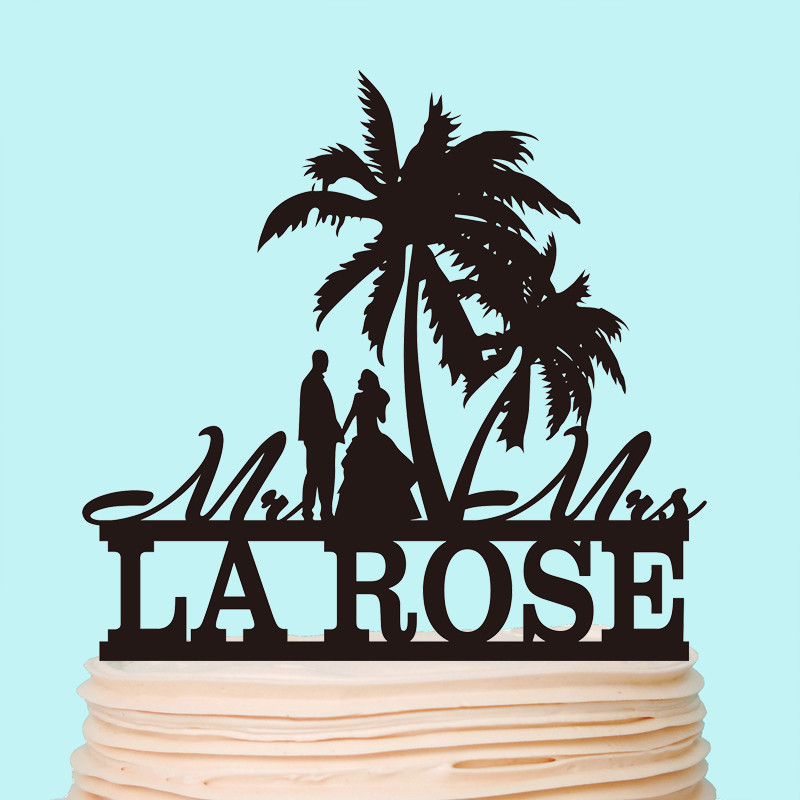 Palm Tree Wedding Cake Topper