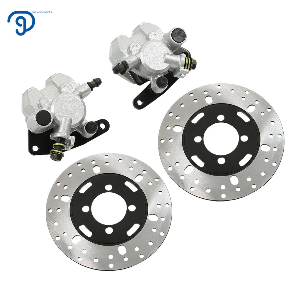 Front Brake Calipers & Disc Rotors For Yamaha Big Bear 350 400 YFM350 ...