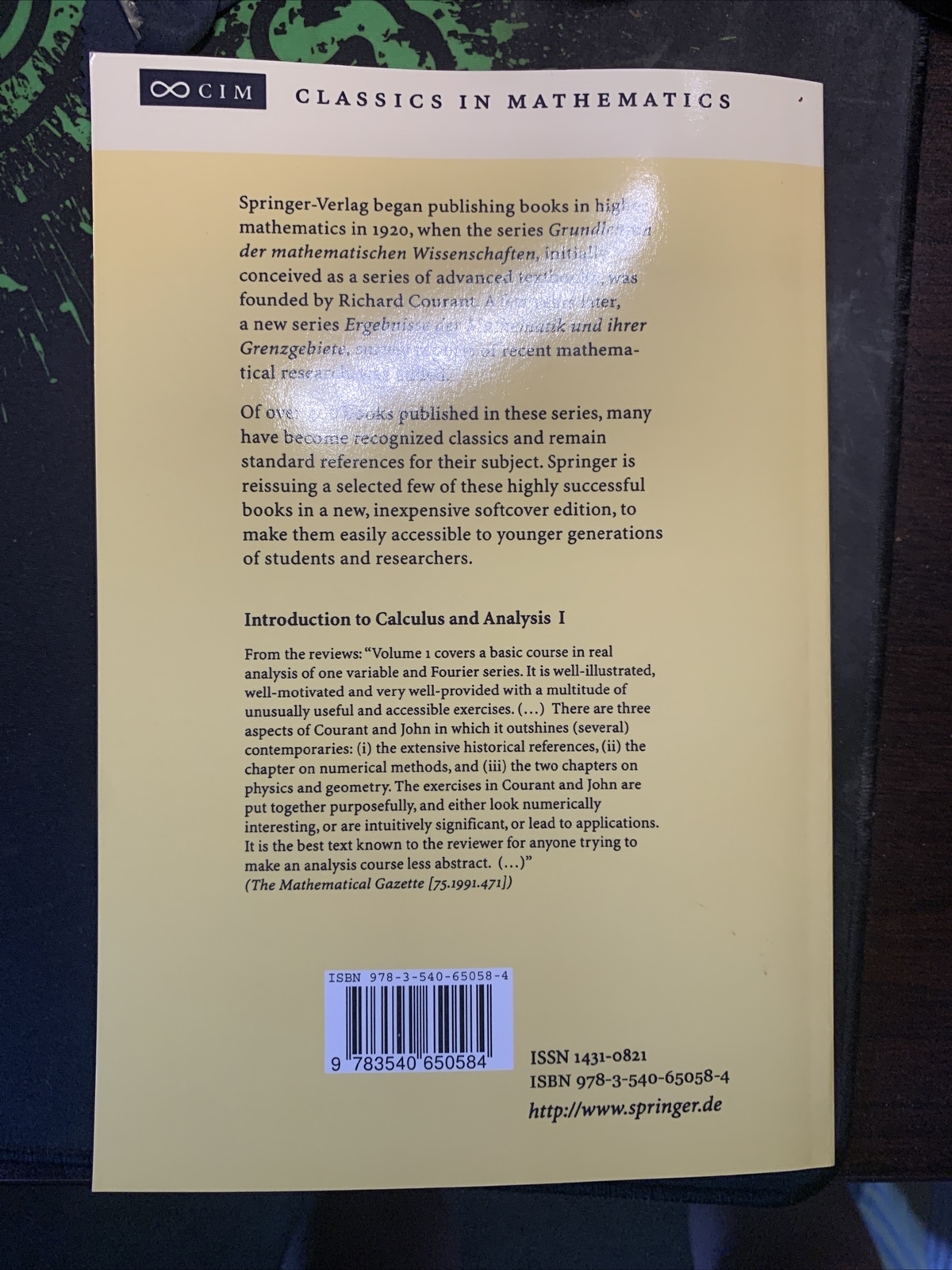 Classics in Mathematics Ser.: Introduction to Calculus and Analysis 2/2 ...