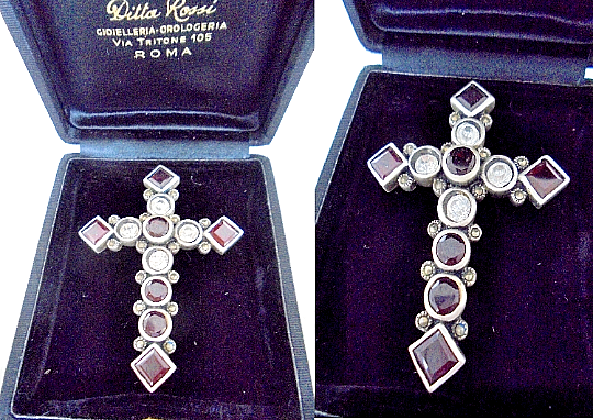 CRUCIFIX Cross penden for necklace STERLING 925 Swarovski crystals and ...