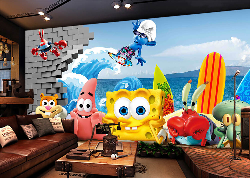 Spongebob Squarepant 3D Full Wall Mural Photo Wallpaper Printing Home ...