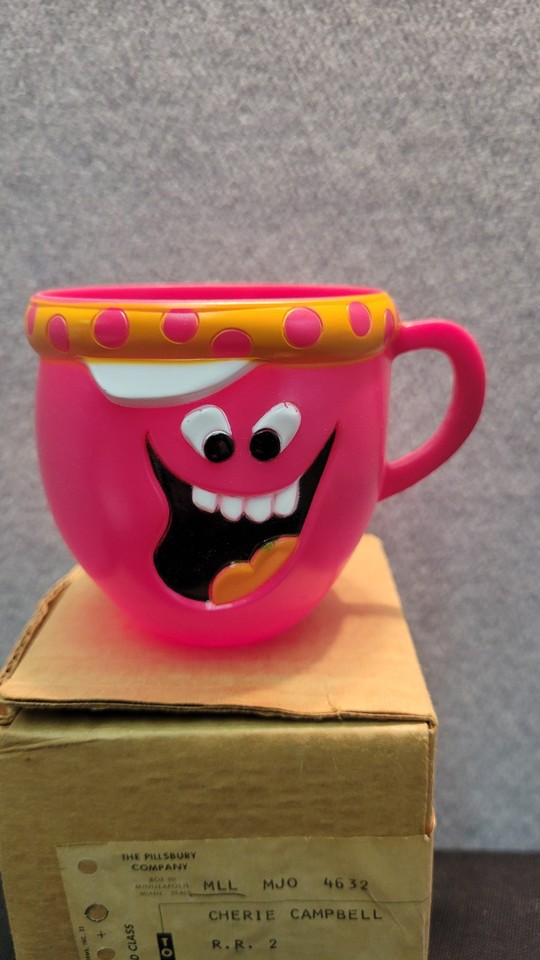 Vintage Pillsbury Funny Face 6 cups NEW IN BOX and Goofy Grape pitcher ...