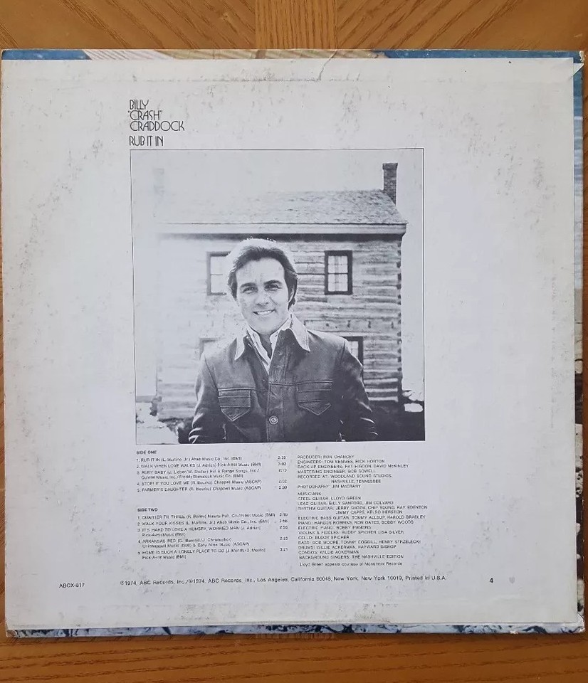 Billy Crash Craddock Rub It In LP Vinyl Record 1 | eBay