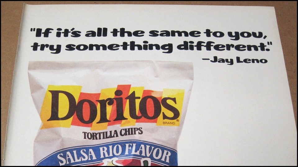 1989 Doritos Print Ad Advertisement Jay Leno Quote Vintage 10" x 12 ...