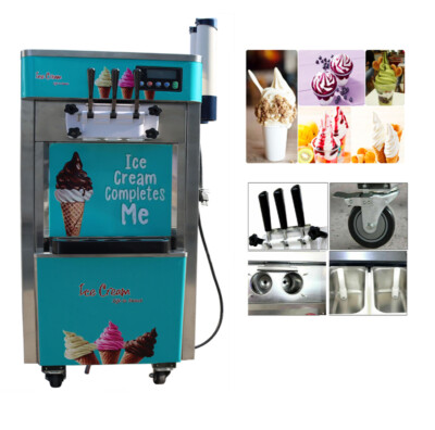 110V 1800W Ice Cream Machine Soft Sundae Cone Ice Cream Machine 2.4HP ...