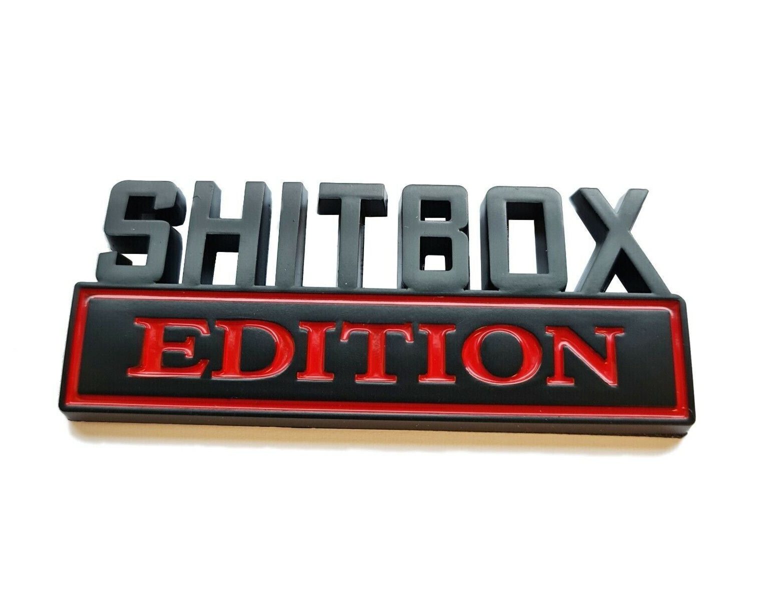 Car Badge Decal Sticker Emblem 3D Shitbox Edition Black/Red Styling ...