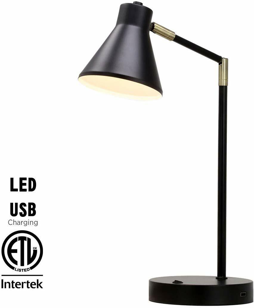 O’Bright LED Desk Lamp with USB Charging Port, 100% Metal Lamp, 270 ...