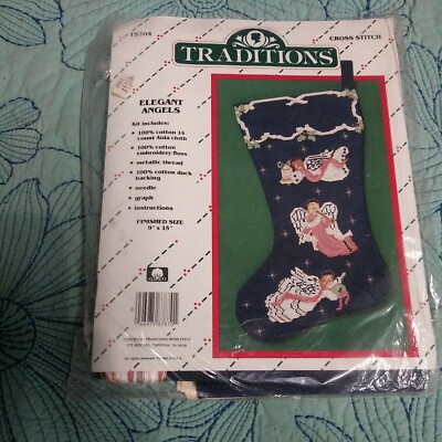 Traditions Cross Stitch Elegant Angels Stocking. T8204 | eBay