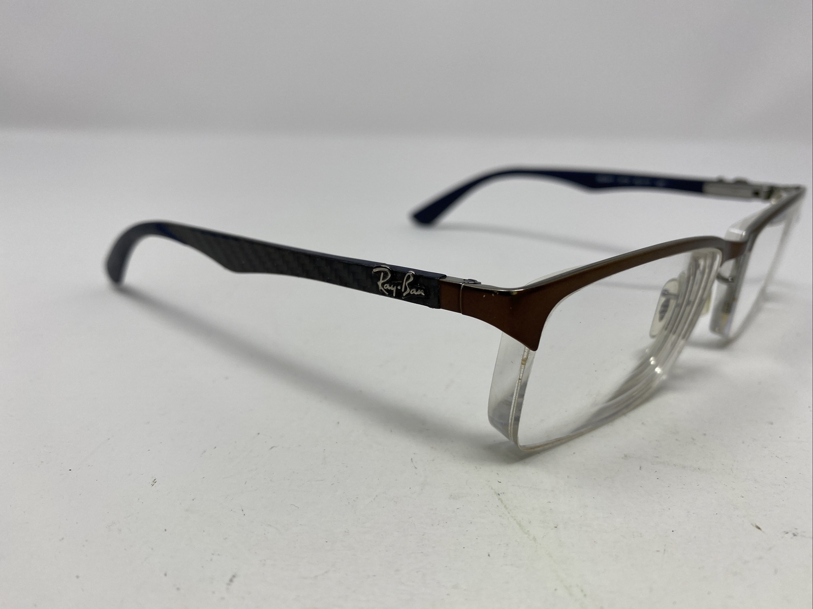 Ray-Ban Eyeglasses Frame RB 8411 2713 52-17-140 Silver/Blue Half Rim ...