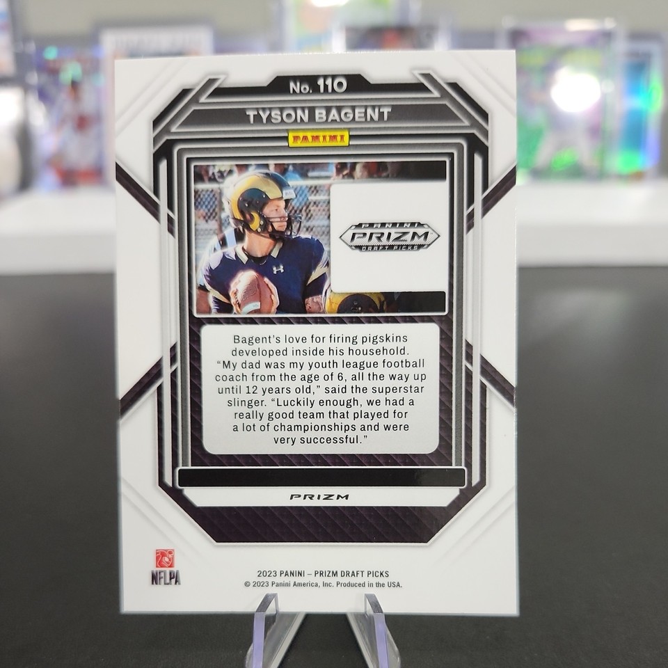2023 Panini Prizm Draft Picks Tyson Bagent #110 Gold Ice Rookie Card ...