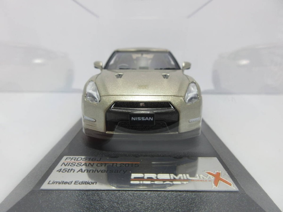 Mini car 1/43 Premium X Nissan GT-R 2015 45th Anniversary Gold model ...