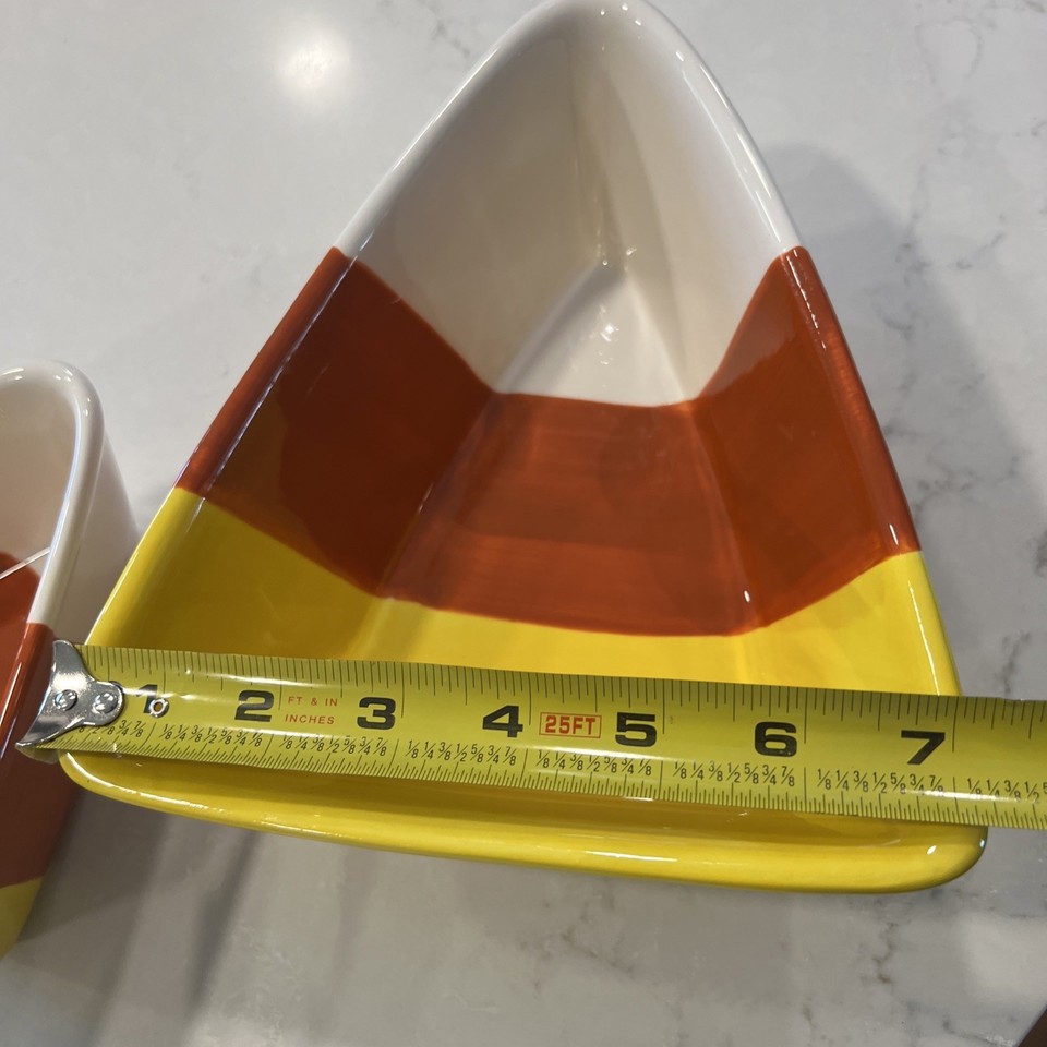 BOSTON WAREHOUSE Trading Corp. - Set of 2 Candy Corn Design Ceramic ...