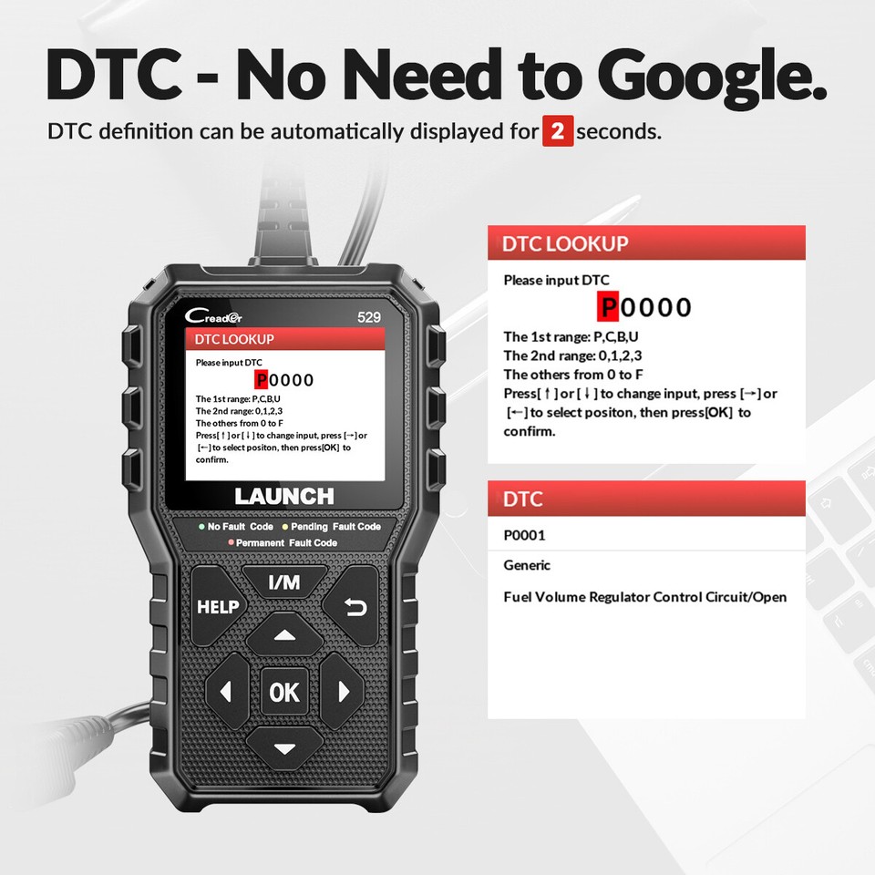 LAUNCH OBD2 Scanner Code Reader Automotive Scan Tool Engine Check Car ...
