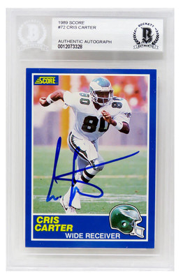 Cris Carter Signed Philadelphia Eagles 1989 Score Football Rookie Card ...