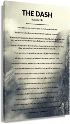 The Dash Poem Wall Art Black and White Poster Living Room Pictures ...