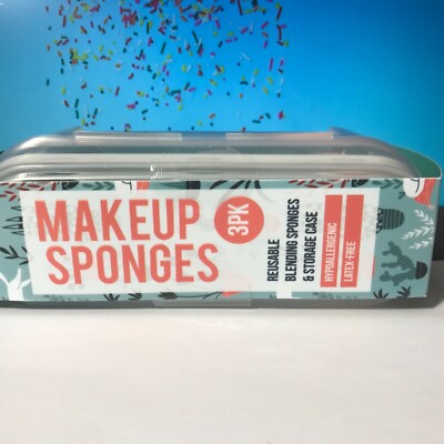 Tru Beauty - Makeup Sponges - Plastic Box of 3 - Full Size - Sealed | eBay