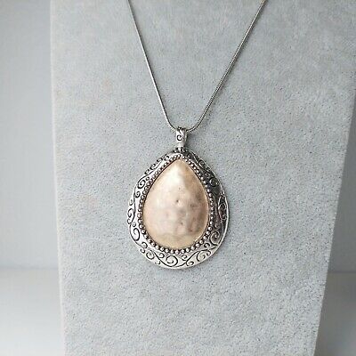 26 Inch SilverTone Pendant Necklace SilverTone Adjustable Snake Chain ...