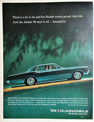 1965 Oldsmobile Jetstar 88 Automobile Rocket Action Lowest Priced VTG ...