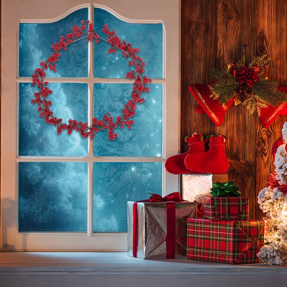 1pc Simulation Red Fruit Christams Decoration Small Red Fruit Branch ...