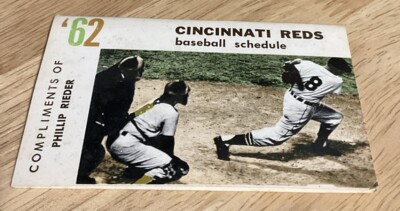 1962 Cincinnati Reds Baseball Pocket Schedule | eBay