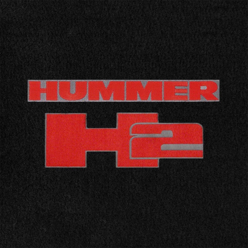 2003-2007 Hummer H2 - Black Velourtex Carpet 3pc Mat Set - Red Hummer ...