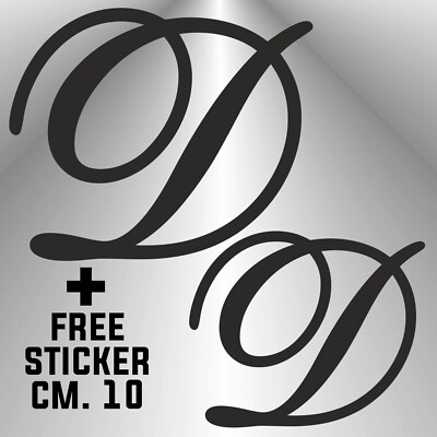 vorgespannter Aufkleber KURSIVBUCHSTABE SCHWARZ pre-spaced + 1 FREE ...