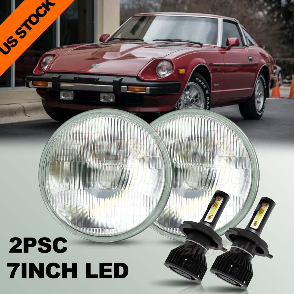 2x 7inch Round LED Headlights For Datsun 240z 260z 280z 280zx 1600 180B ...