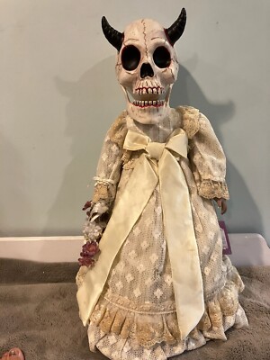 devil demon wedding bride porcelain doll 25" ooak HALLOWEEN HORROR PROP ...