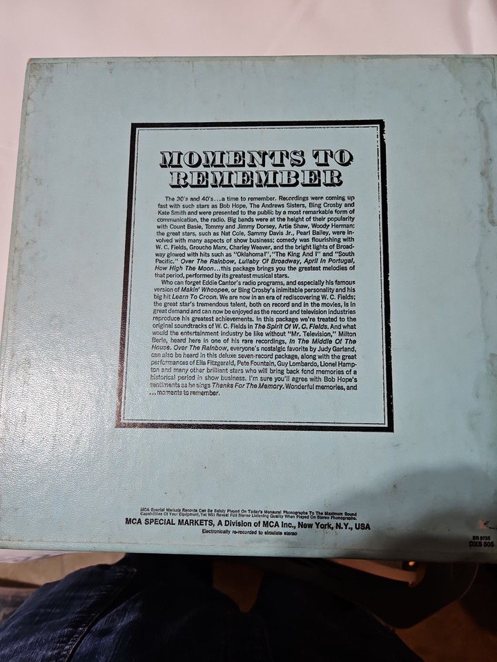 Moments To Remember: The 30’s & 40’s. 7 LP Vinyl Record Box Set DL ...