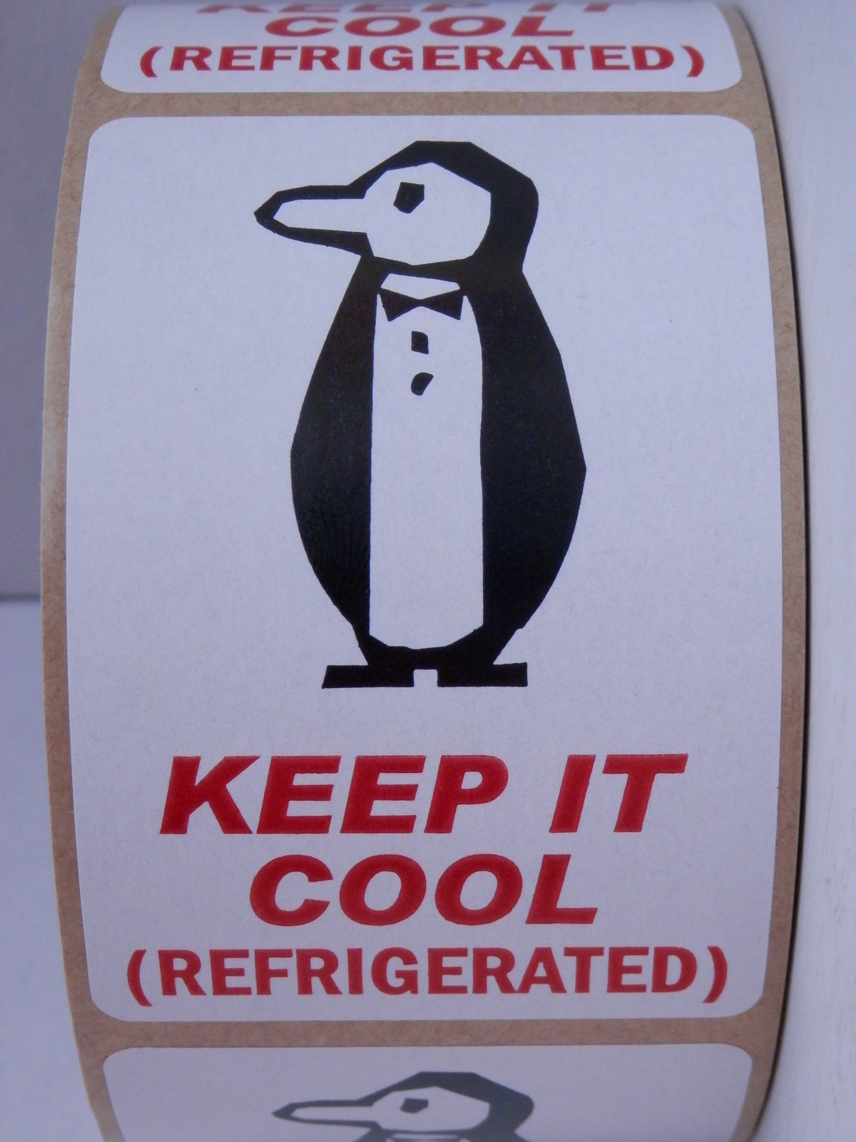 KEEP IT COOL (REFRIGERATED) intl penguin symbol 2x3 Warning Label ...