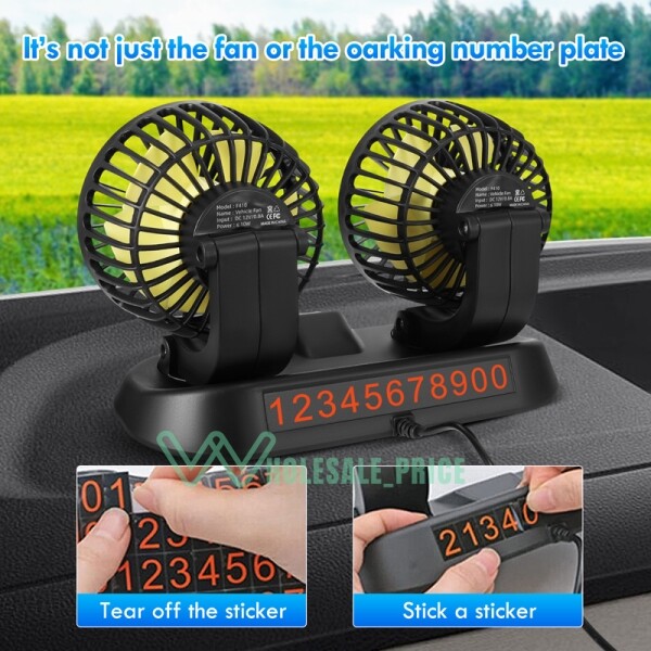 Electric Auto Car Van Cooling Fan Dashboard Air Con Cooler 1/2 Head ...