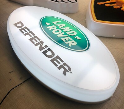 LAND ROVER DEFENDER illuminated wall sign led light box garage sign car ...