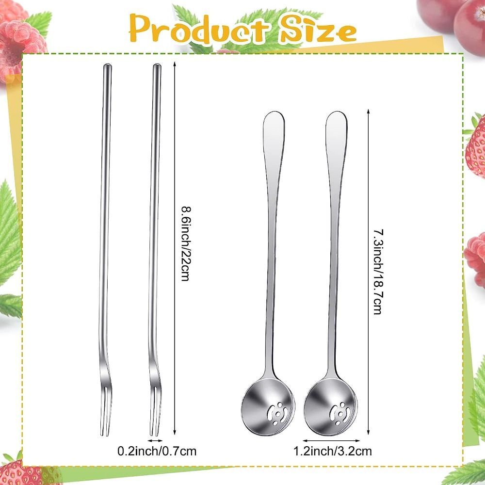 1/4pcs 8.7 Inch Pickle Fork Silver Long Handle Pickle Forks Set Kitchen ...