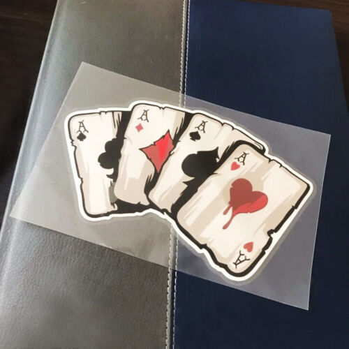 2pcs Reflective Decal Vinyl Four Aces Poker Cards Sticker Car Bike ...