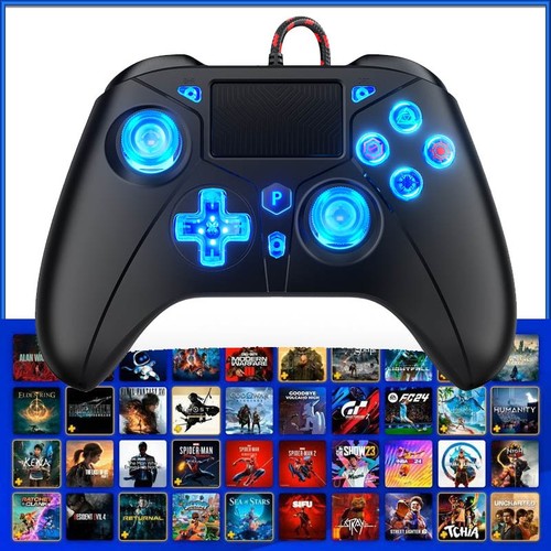 For Sony PlayStation 5 DualSense Wired Controller Gamepad Black Color ...