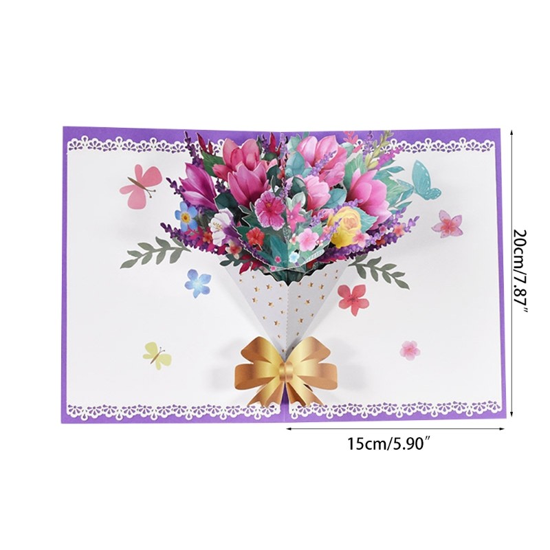 3D Pop-Up Magnolia Greeting Card for Birthday Teachers Day Mother s Day ...