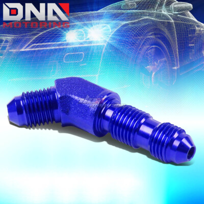 AN4 AN-4 MALE THREAD 45 DEGREE BULKHEAD FLARE BLUE ALUMINUM ANODIZED ...