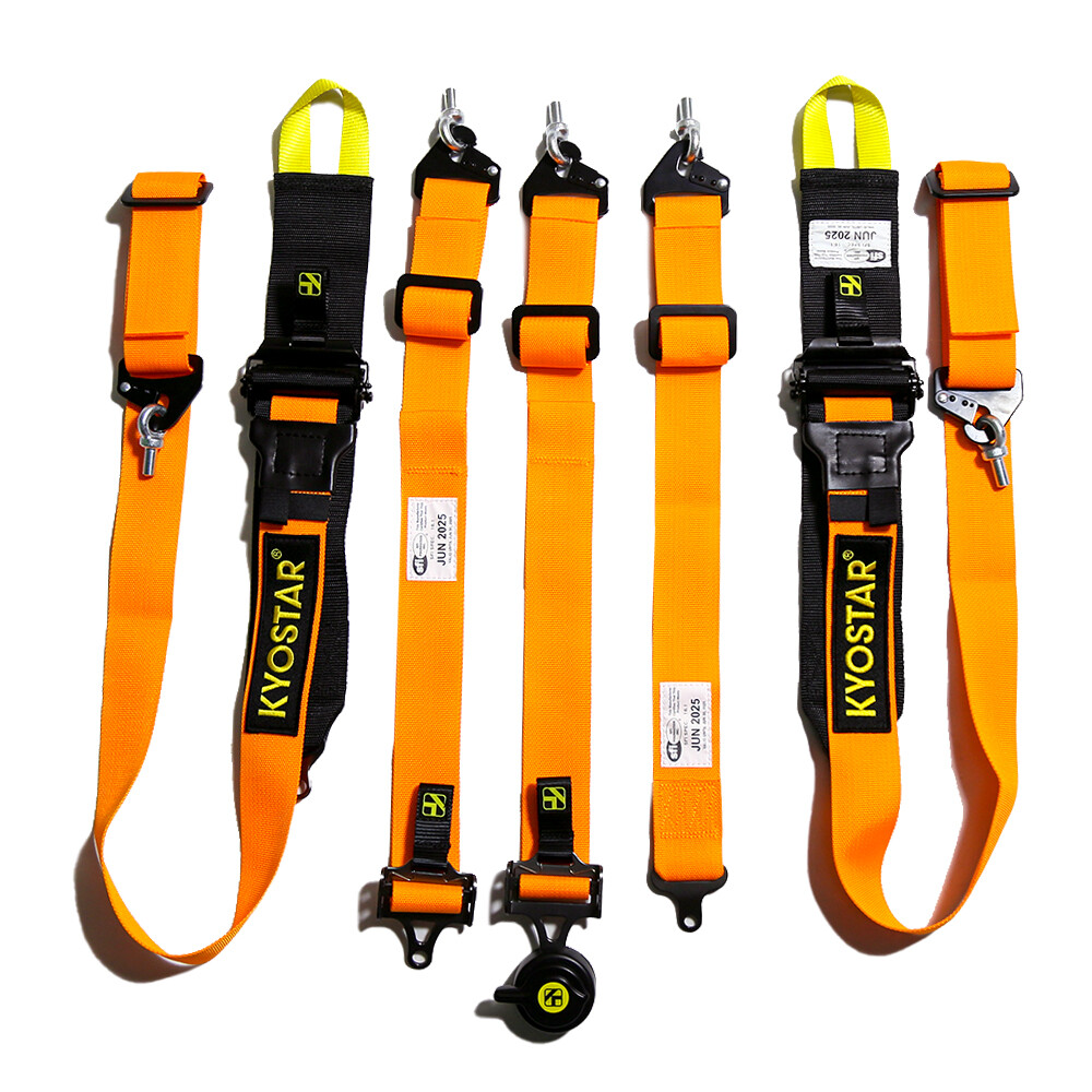 5-Point Racing Safety Harness Seat Belt Cam Lock Nylon Straps SFI 16.1 ...