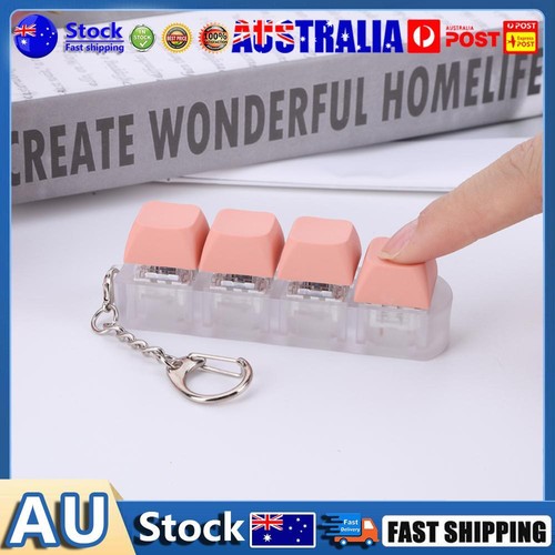 Keyboard Key Button Keycap Fidget Keychain Decompression (Orange) Au ...