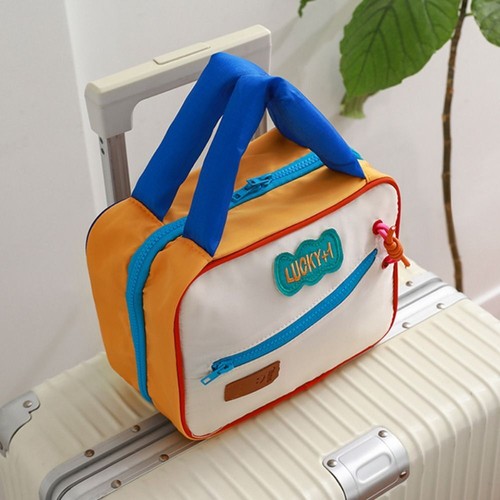 Cotton Stuffed Handle Makeup Pouch Bag Korean Style Travel Wash Bag ...