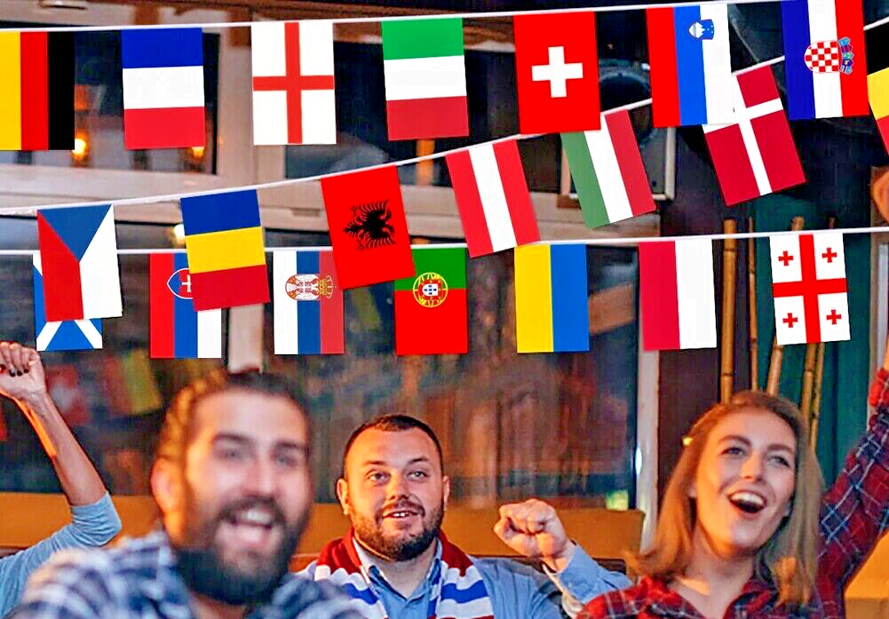 🔥 27FT EURO Fabric Flags Bunting 24 Nations England Scotland 🔥 | eBay