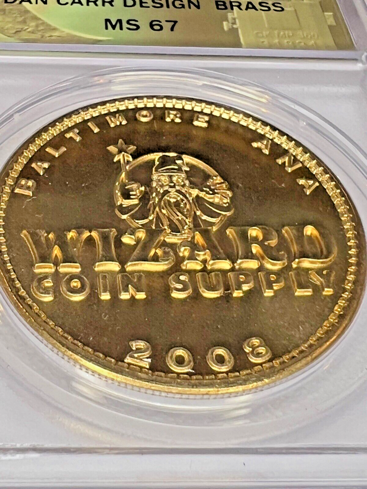 2008 WIZARDS COIN SUPPLY Brass Merchant Token Dan Carr Designed ANACS ...