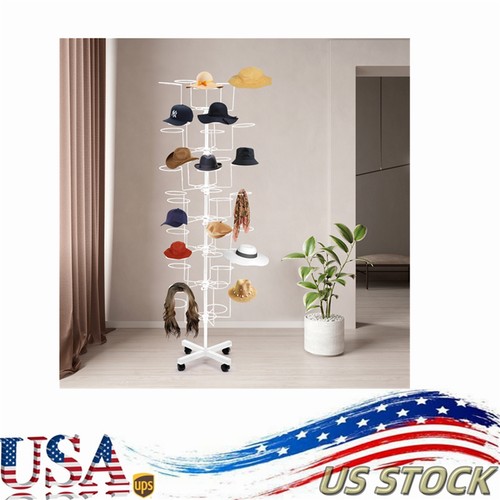 7 Tier Hat Display Retail Hat Rack Hanger Display Stand Rotating 35 Hat ...