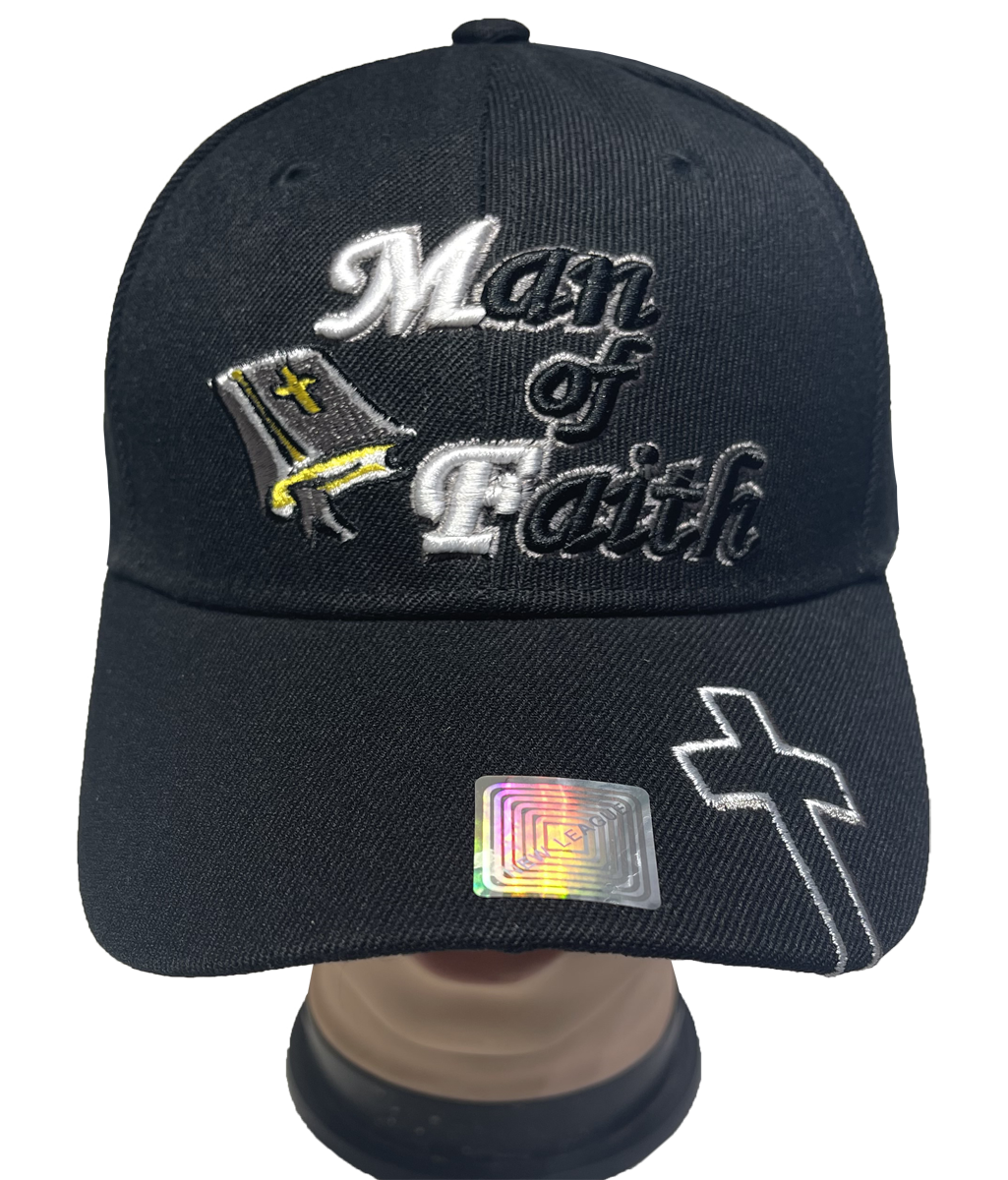MAN OF FAITH Cross Religion Embroidered Adjustable Baseball Cap Hats ...
