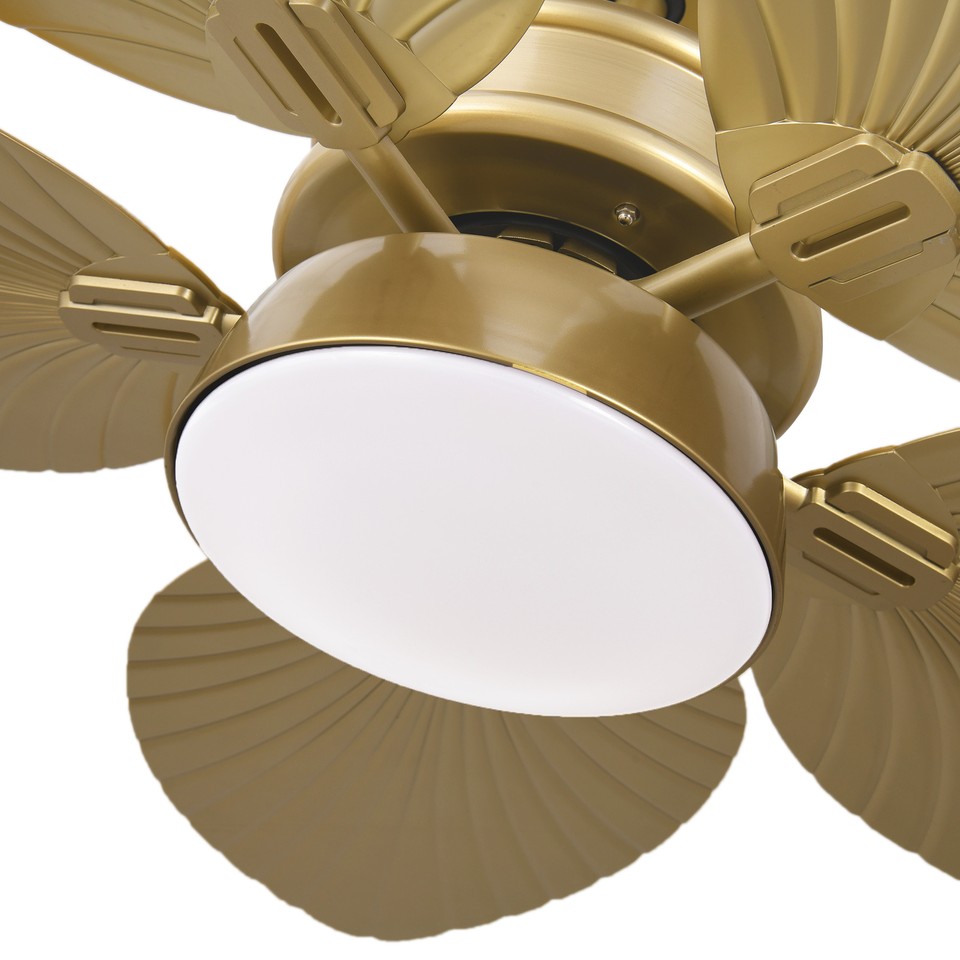 Ceiling Fan Light 52''Palm Leaf Blade Tropical Fixture Farmhouse Fan ...